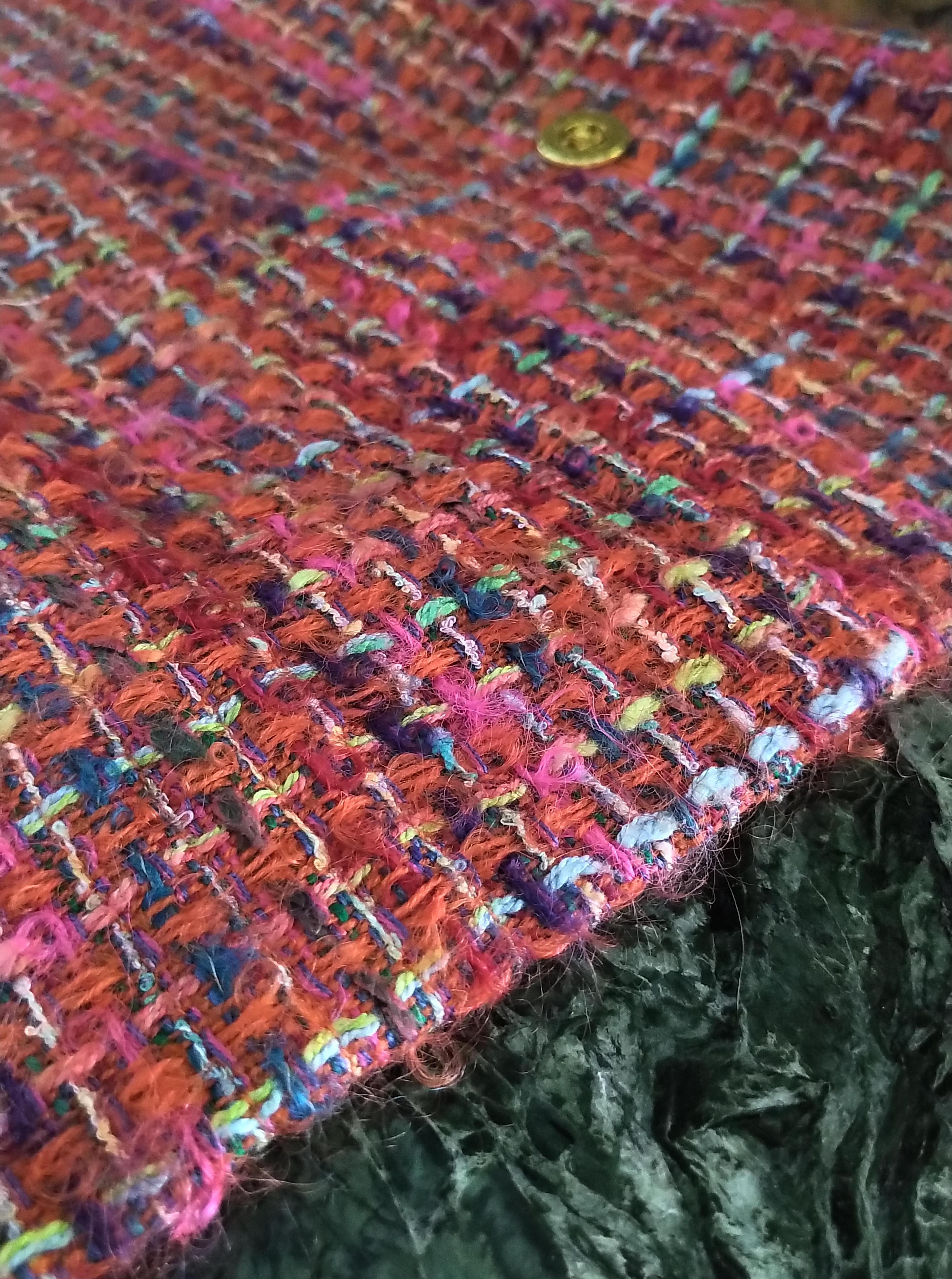 Rare Chanel 1994 94A Runway Multicolor Fantasy Tweed Top Skirt Suit FR 40/ US 8 For Sale at 1stDibs