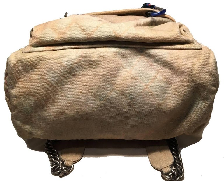 Chanel Art School Large Beige Canvas Graffiti Backpack at 1stDibs ...