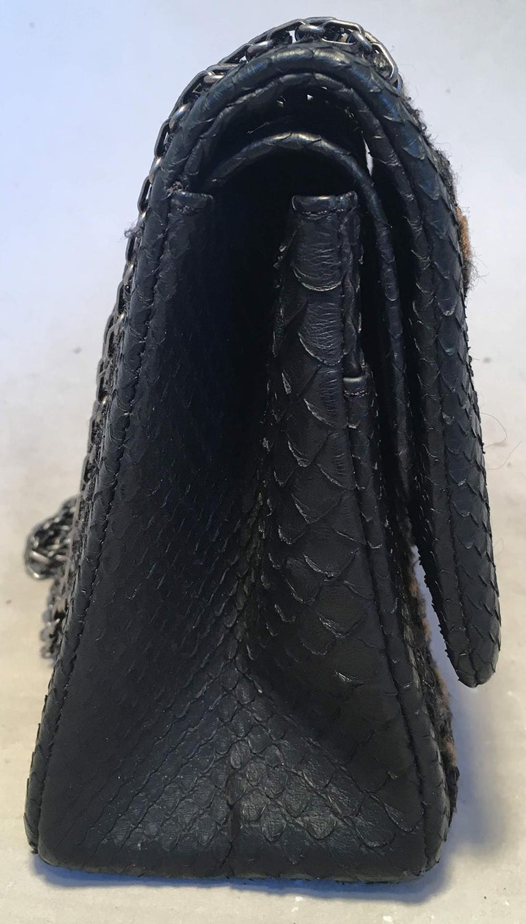 RARE Chanel Black Embroidered Python 2.55 Classic Flap Reissue 226 For ...