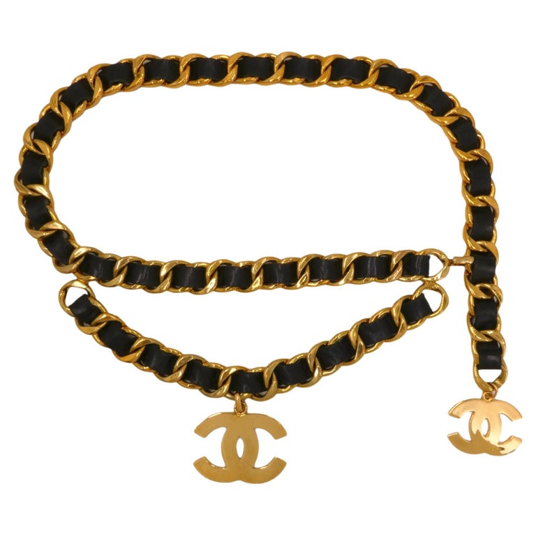 Rare Chanel Collection 28 Chunky Woven Chain Belt CC Charm 24k GHW ...