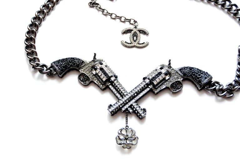 Rare CHANEL Pre-Fall 2014 Paris Dallas Gun Belt With Crystals Retailed ...