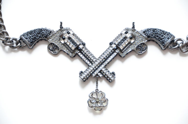 Rare CHANEL Pre-Fall 2014 Paris Dallas Gun Belt With Crystals Retailed ...