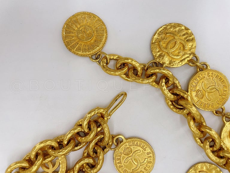 Rare Chanel Vintage 93C Coin and Cutout Three-Strand Belt Necklace ...