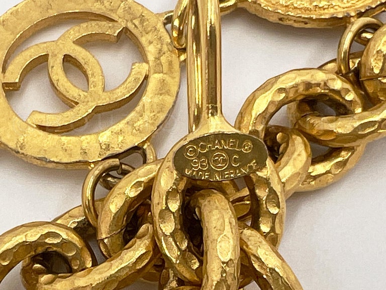 Rare Chanel Vintage 93C Coin and Cutout Three-Strand Belt Necklace ...