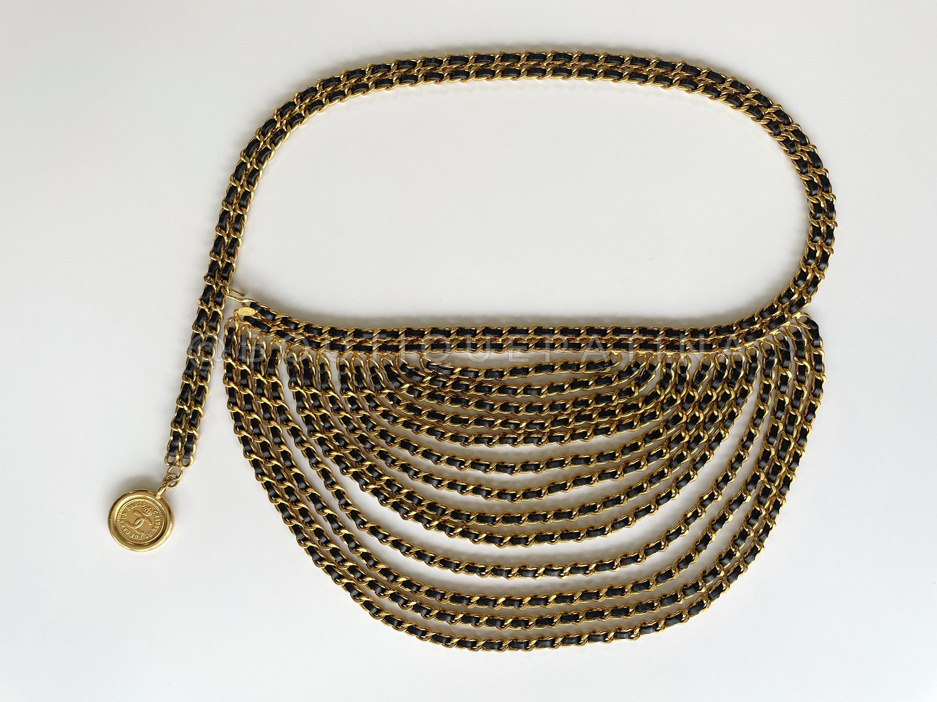 Rare Chanel Vintage 93P 15-Layer Woven Chain Belt Necklace 24k GHW ...