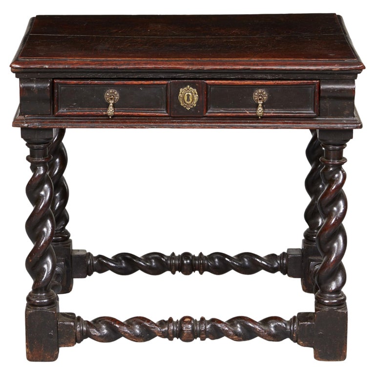 Rare Charles II Single Drawer Side Table For Sale at 1stDibs