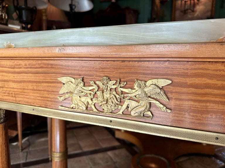 Rare Charles X Office Partners Desk Center Table Console Wood Onyx ...