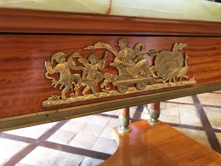 Rare Charles X Office Partners Desk Center Table Console Wood Onyx ...