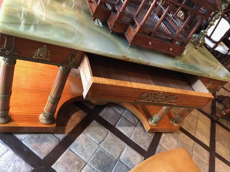 Rare Charles X Office Partners Desk Center Table Console Wood Onyx ...