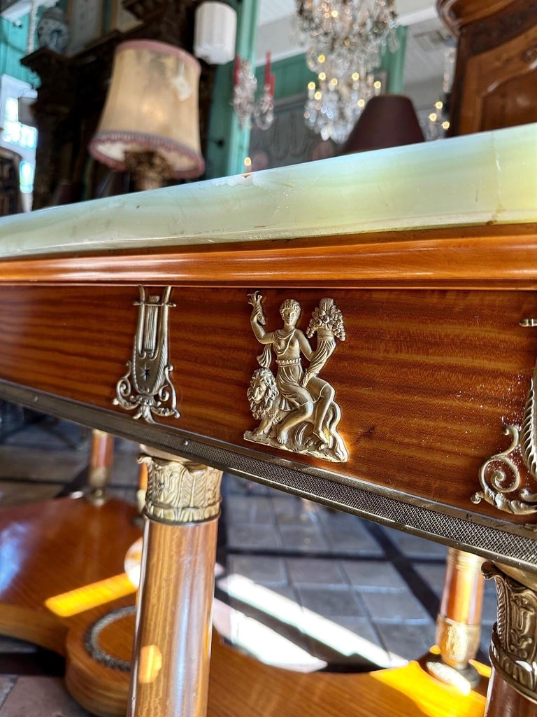 Rare Charles X Office Partners Desk Center Table Console Wood Onyx ...