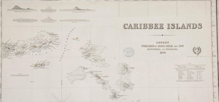 Rare Chart of the Caribbean Islands Published by James Imray and Son ...