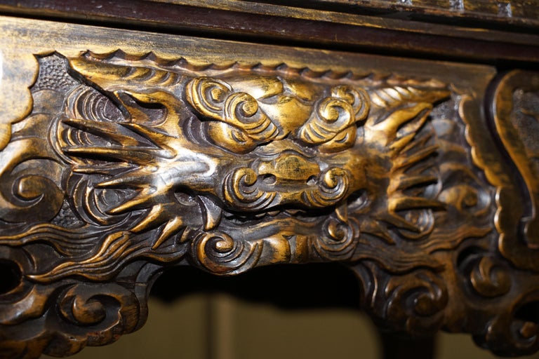 Rare Chinese Export Dragons Phoenix Bird Writing Table Desk and ...