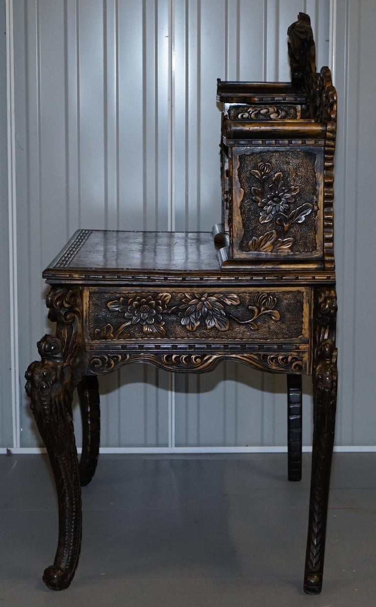 Rare Chinese Export Dragons Phoenix Bird Writing Table Desk and ...