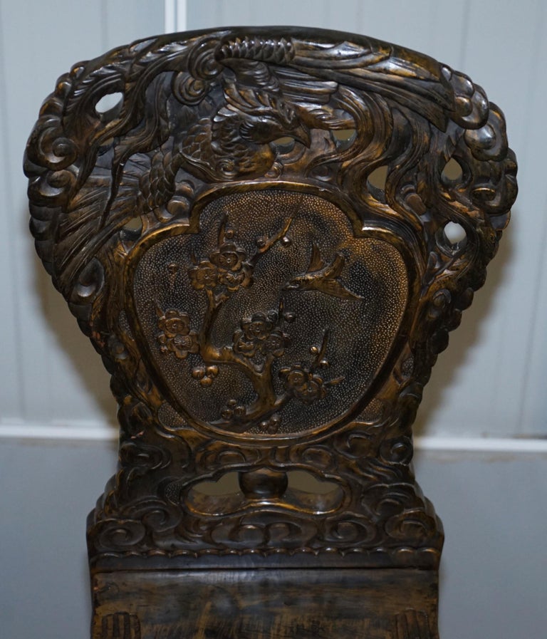 Rare Chinese Export Dragons Phoenix Bird Writing Table Desk and ...