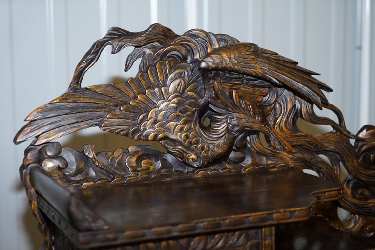 Rare Chinese Export Dragons Phoenix Bird Writing Table Desk and ...
