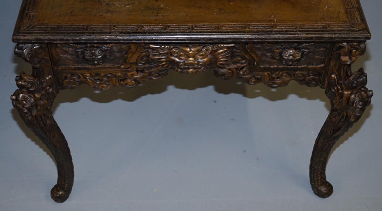 Rare Chinese Export Dragons Phoenix Bird Writing Table Desk and ...