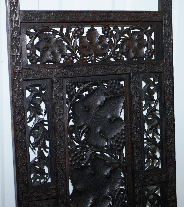 Rare Chinese Fretwork Carved Wall Panels Depicting Leaves Solid Teak ...