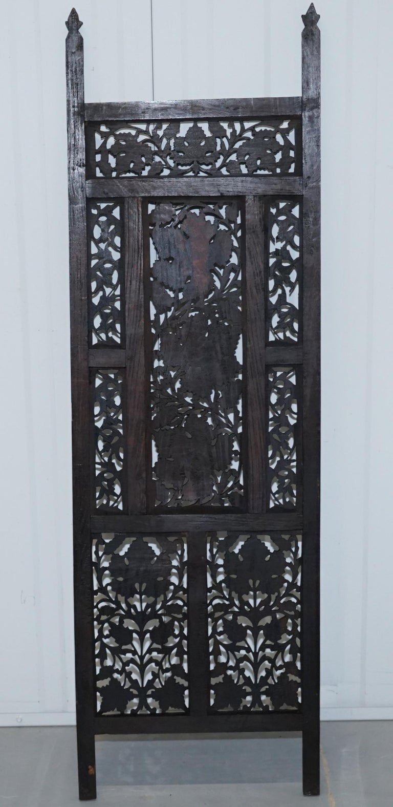 Rare Chinese Fretwork Carved Wall Panels Depicting Leaves Solid Teak ...