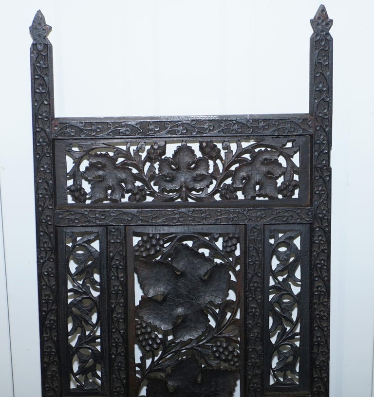 Rare Chinese Fretwork Carved Wall Panels Depicting Leaves Solid Teak ...