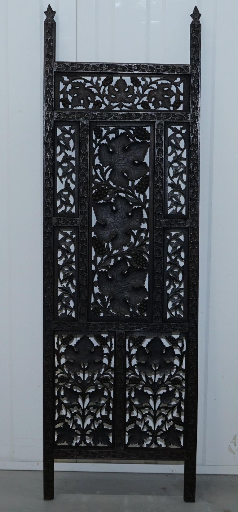 Rare Chinese Fretwork Carved Wall Panels Depicting Leaves Solid Teak ...