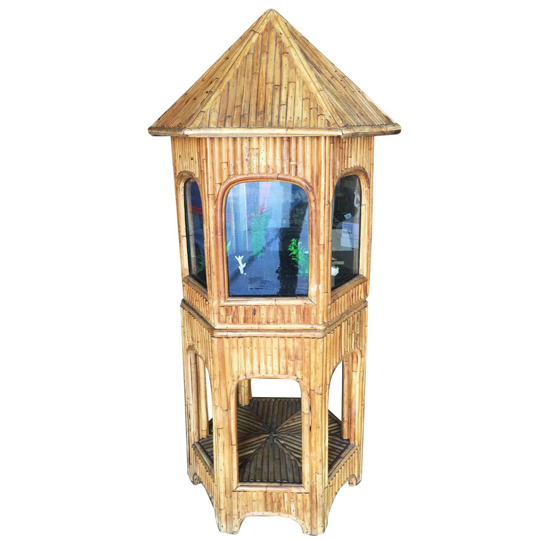 Vintage Hexagonal Fish Tank For Sale at 1stDibs