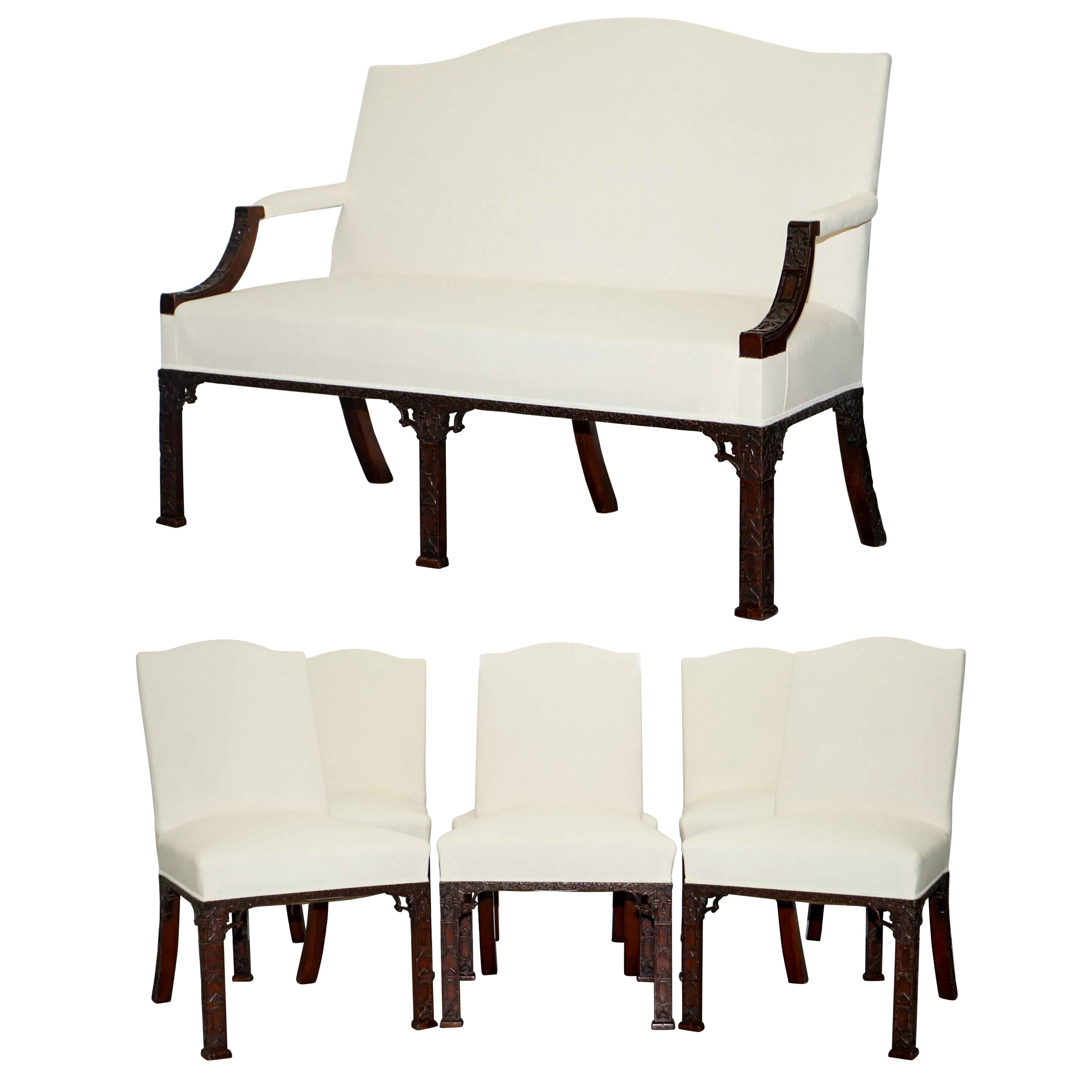 Rare Chinese Thomas Chippendale Number 10 Downing Street Suite Settee ...