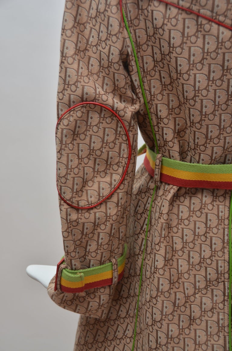 Rare Christian Dior Rasta 2004 John Galliano For Dior Logo Trench Coat ...