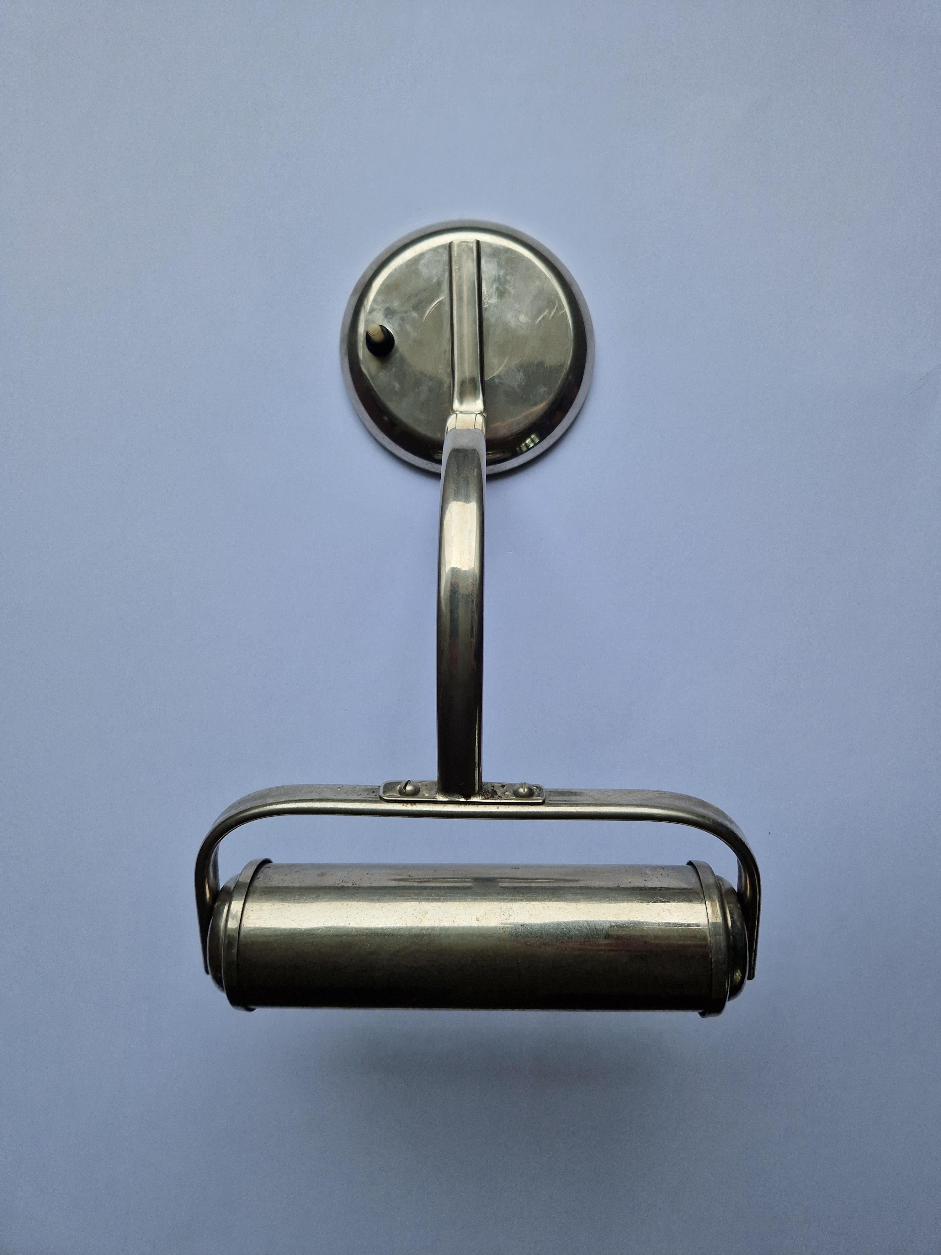 Rare Chrome Adjustable Art Deco / Functionalism Wall Lamp, 1930s For ...