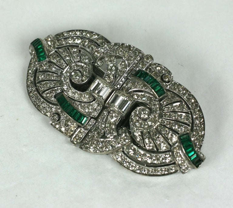 Rare Ciner Sterling Deco Paste Duette For Sale at 1stDibs