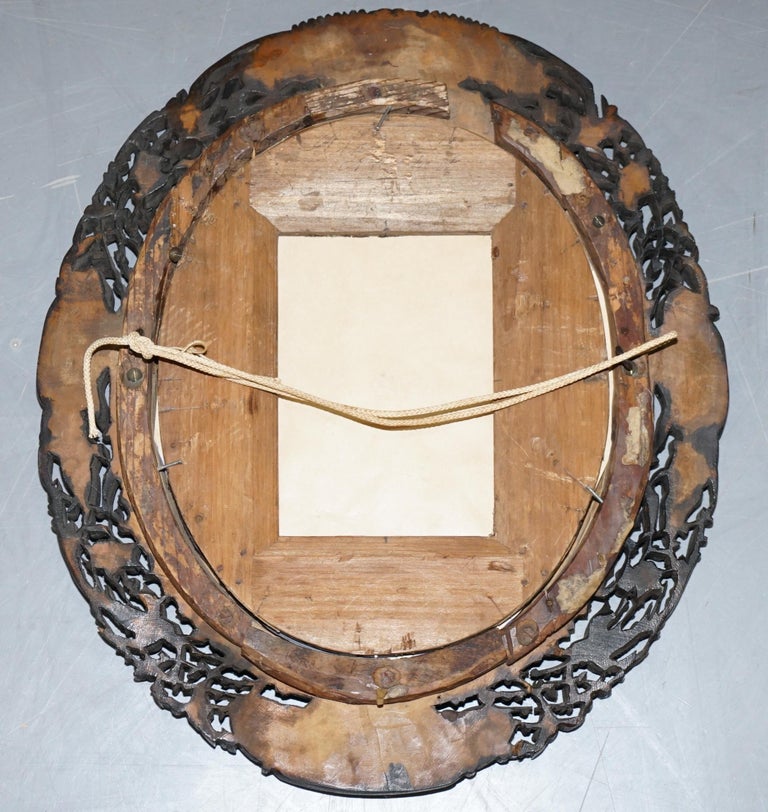 Rare circa 1900 Anglo Chinese Ornate Hand Carved Small Wall Mirror ...