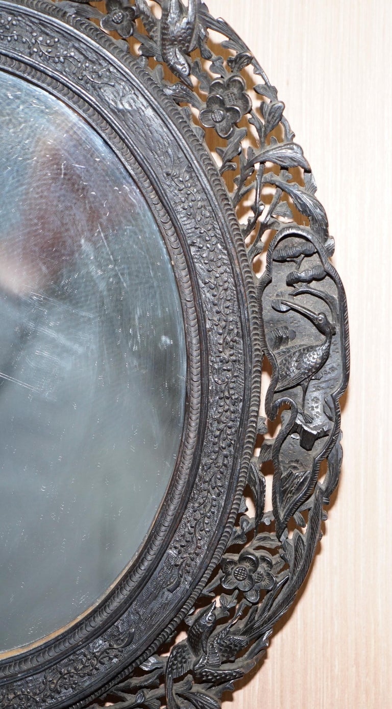 Rare circa 1900 Anglo Chinese Ornate Hand Carved Small Wall Mirror ...