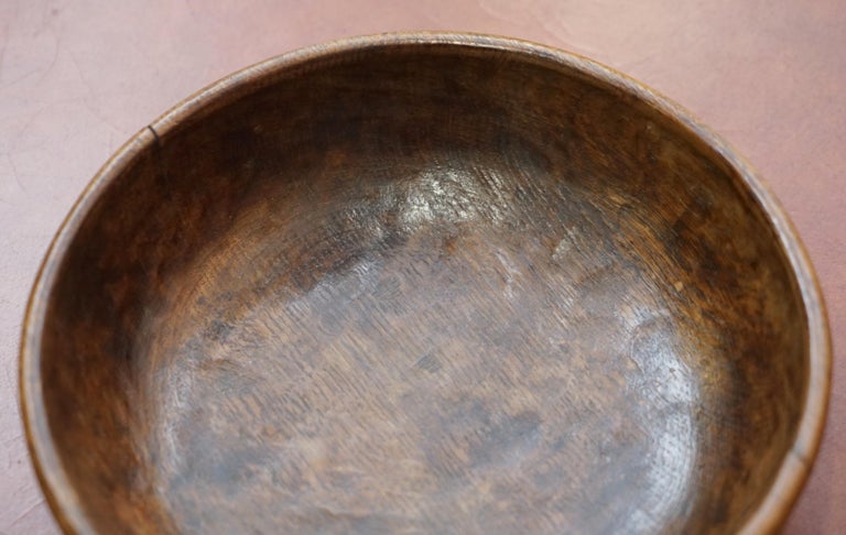 Rare circa 1950 Robert Thompson Mouseman Fruit Bowl Hand Carved Oak ...