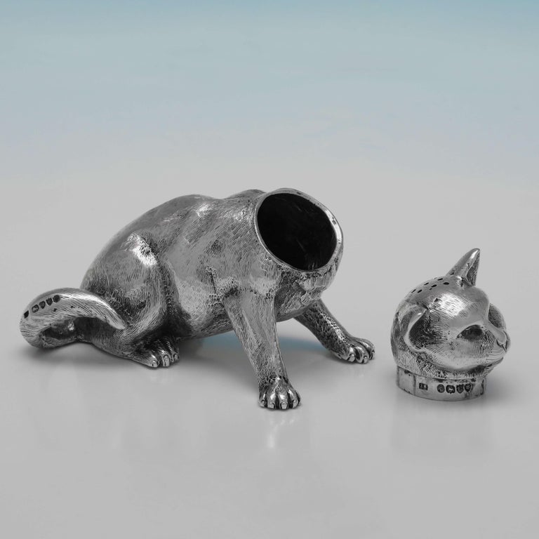 Rare Collectible Victorian Antique Sterling Silver Cat Pepper Pot ...