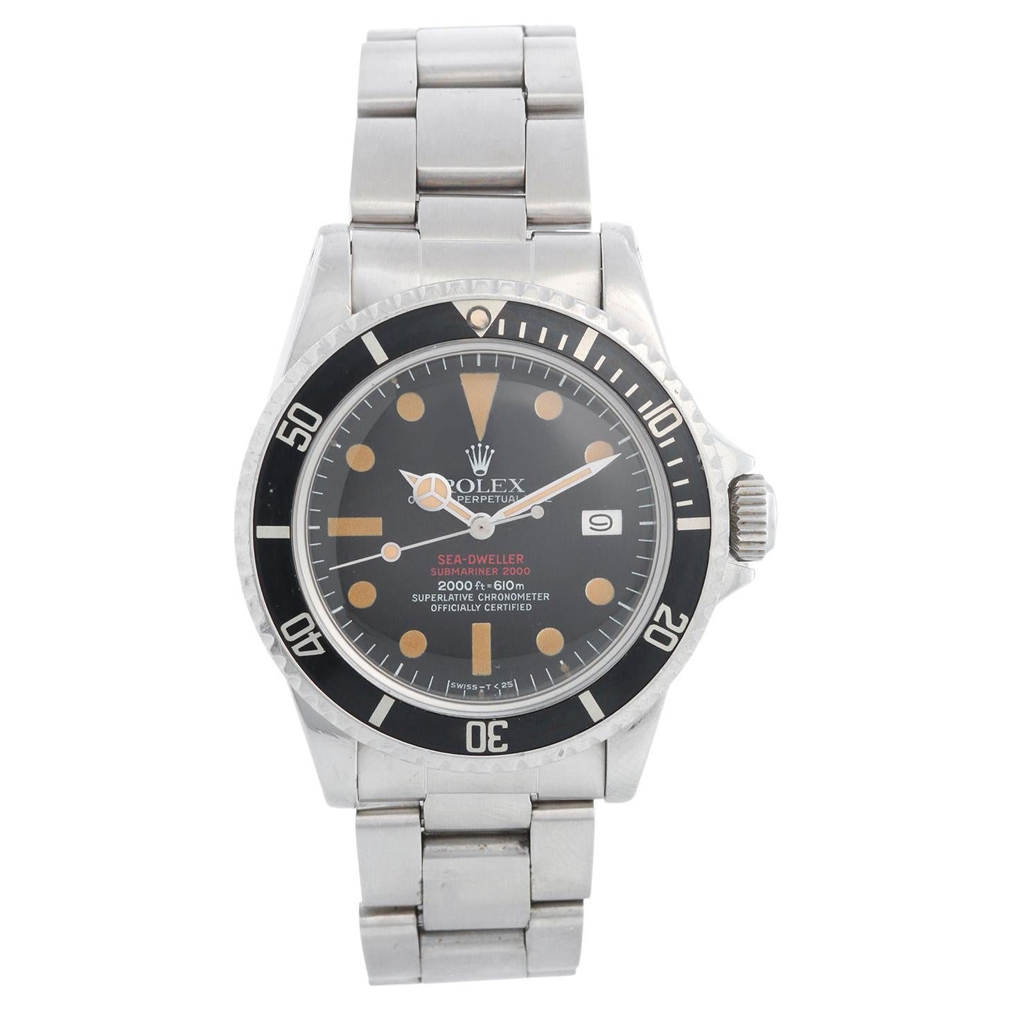 Rolex Stainless Steel Double Red Sea-Dweller Wristwatch circa 1977 at ...