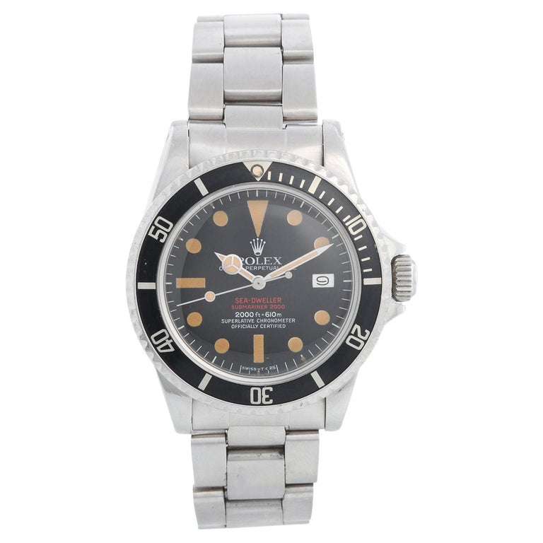 Rare Collectible Vintage Rolex Double Red DRSD Sea Dweller Men's Steel ...