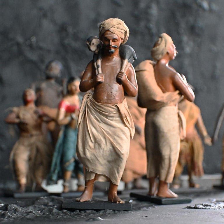 Rare Collection of Late 19th Century Hand Crafted Wooden Indian Peasant ...