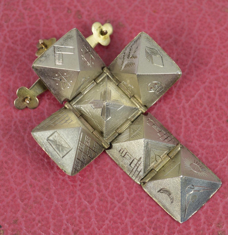 Rare Cube Shape 9 Carat Rose Gold and Silver Masons Masonic Ball ...