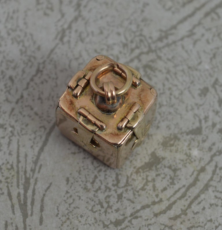 Rare Cube Shape 9 Carat Rose Gold and Silver Masons Masonic Ball ...