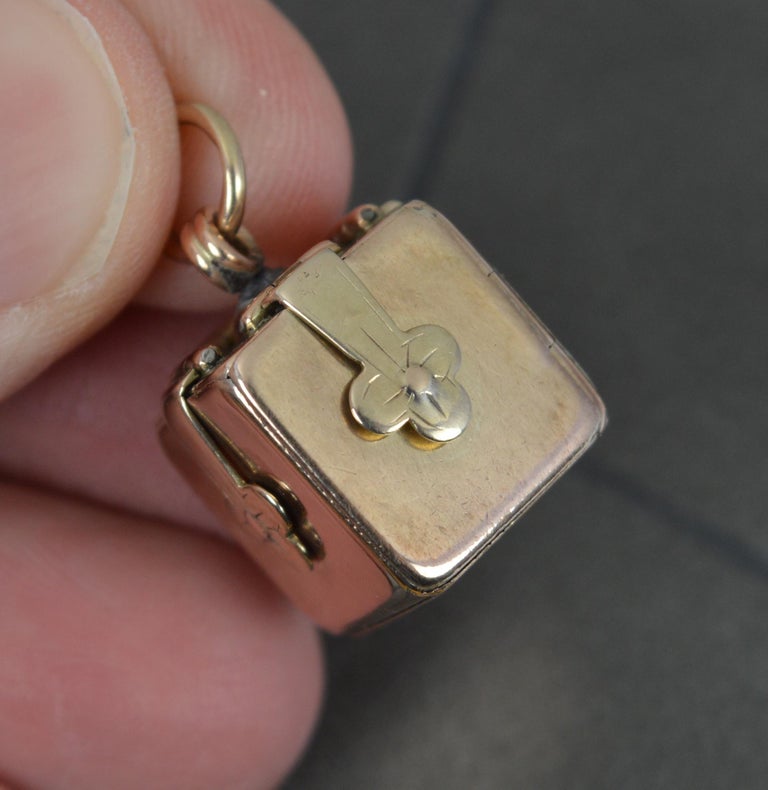 Rare Cube Shape 9 Carat Rose Gold and Silver Masons Masonic Ball ...