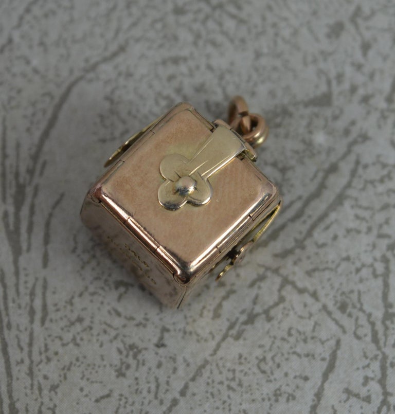 Rare Cube Shape 9 Carat Rose Gold and Silver Masons Masonic Ball ...