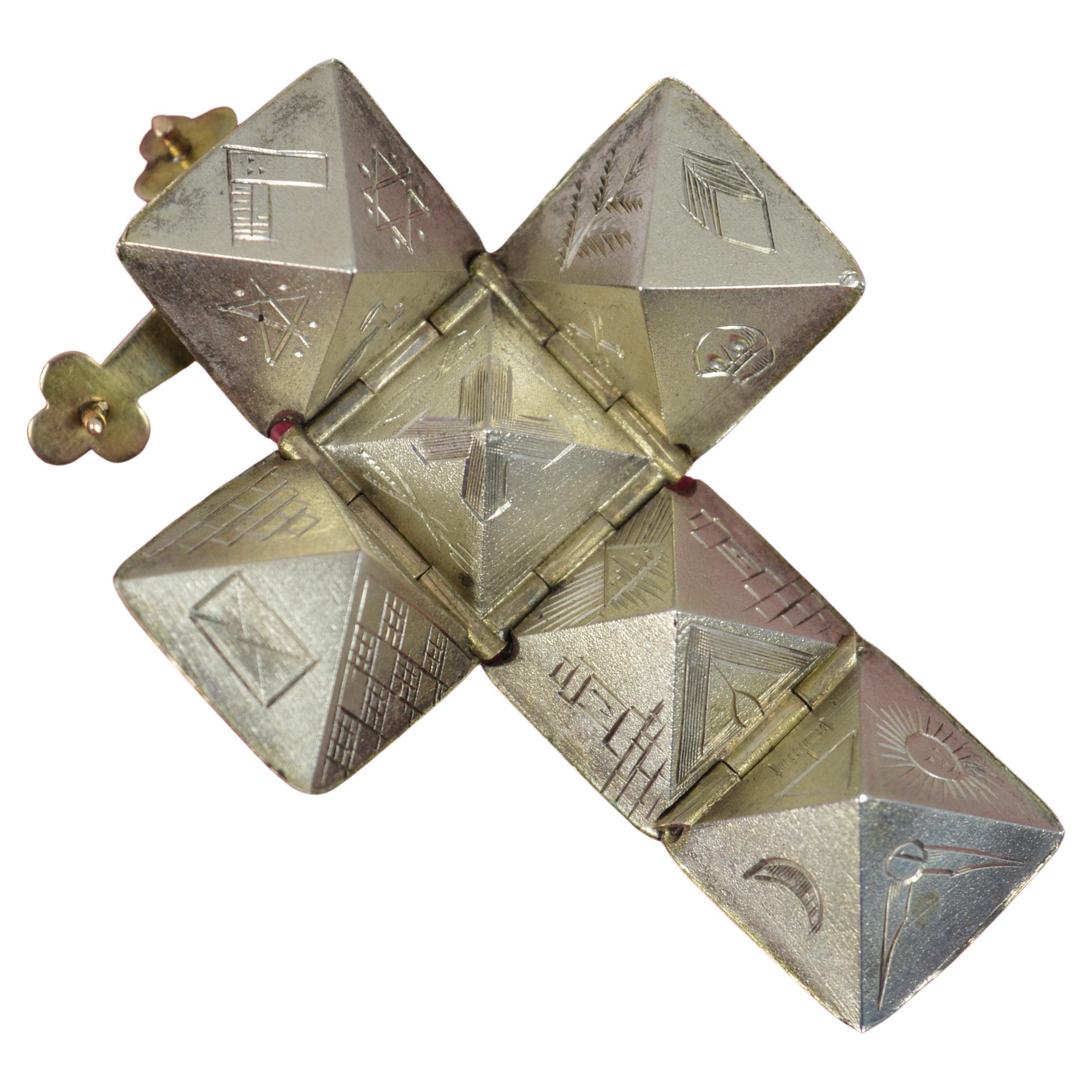 Rare Vintage Masons Masonic Solid 9ct Gold Ball Fob or Pendant For Sale ...