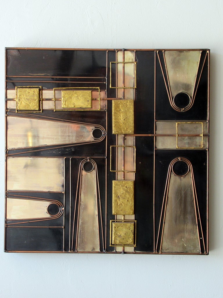 Rare Curtis Jere Wall Art Sculpture, Bronze, Brass, Enamel and Steel at ...