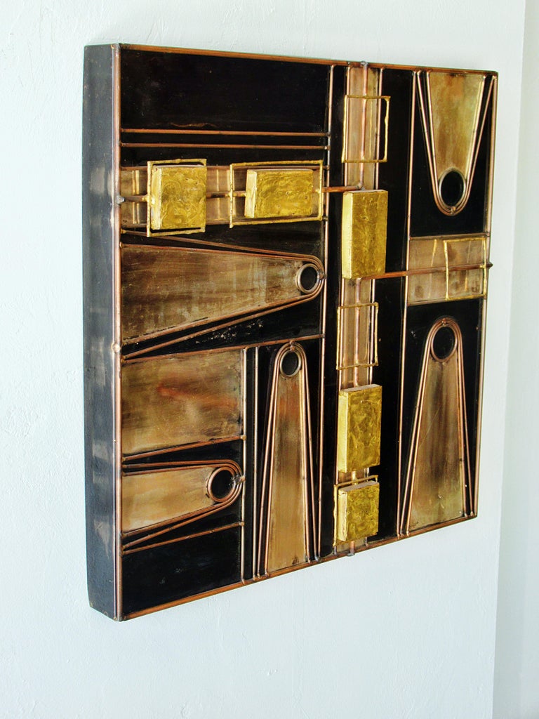 Rare Curtis Jere Wall Art Sculpture, Bronze, Brass, Enamel and Steel at ...