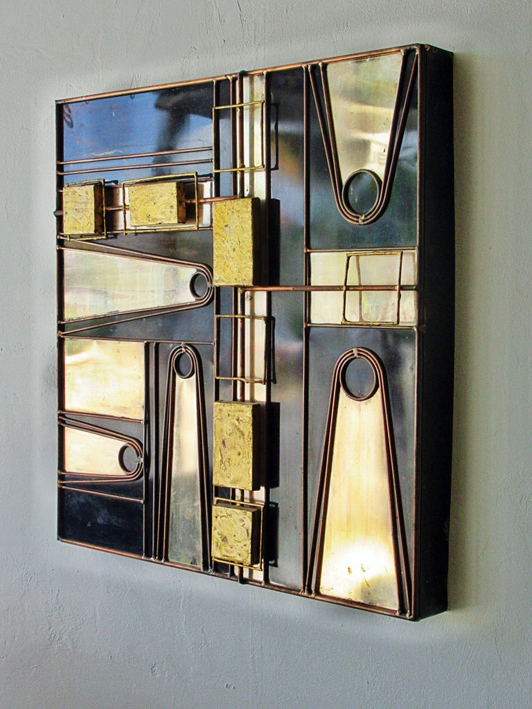 Rare Curtis Jere Wall Art Sculpture, Bronze, Brass, Enamel and Steel at ...