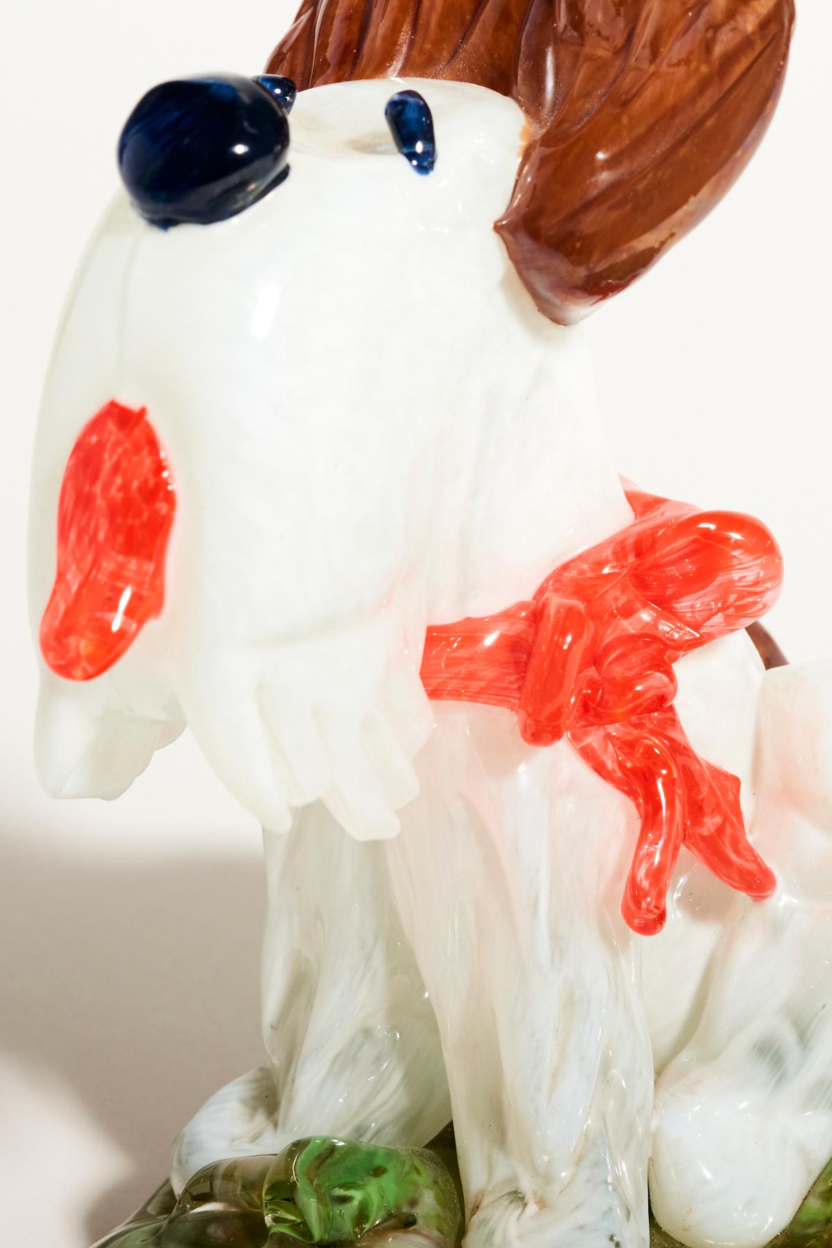 Rare Czech Art Glass Dog For Sale at 1stDibs