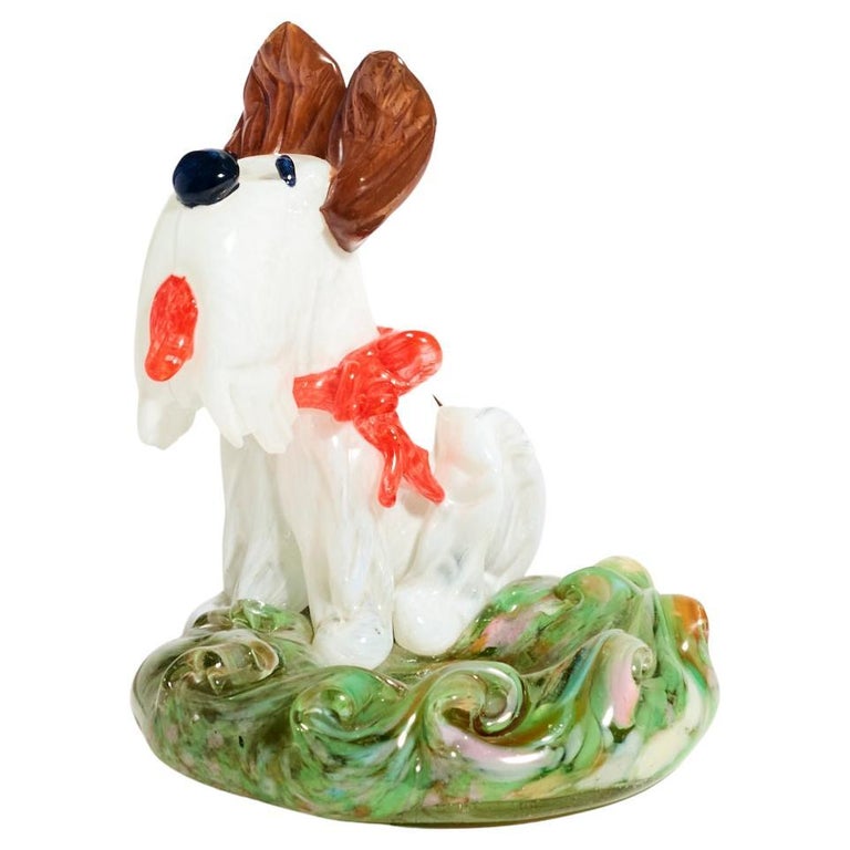 Rare chien en verre d'art tchèque En vente sur 1stDibs