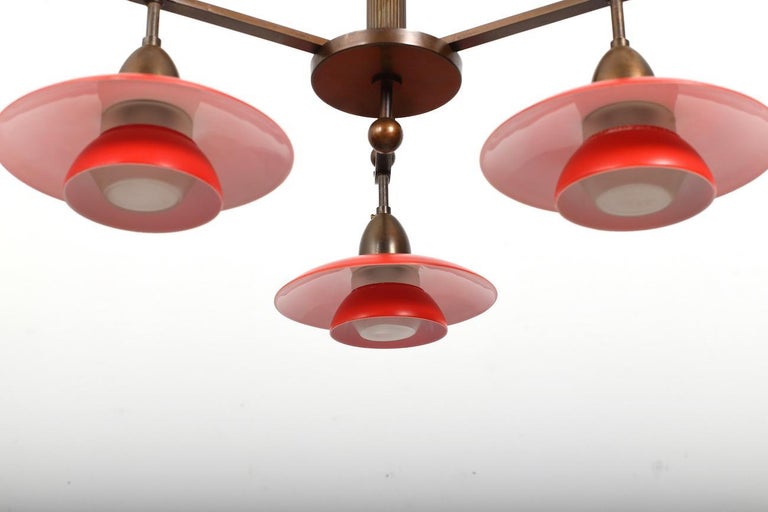 Rare Danish Opal Glass Chandelier by Lyfa, Denmark, 1930s For Sale at ...