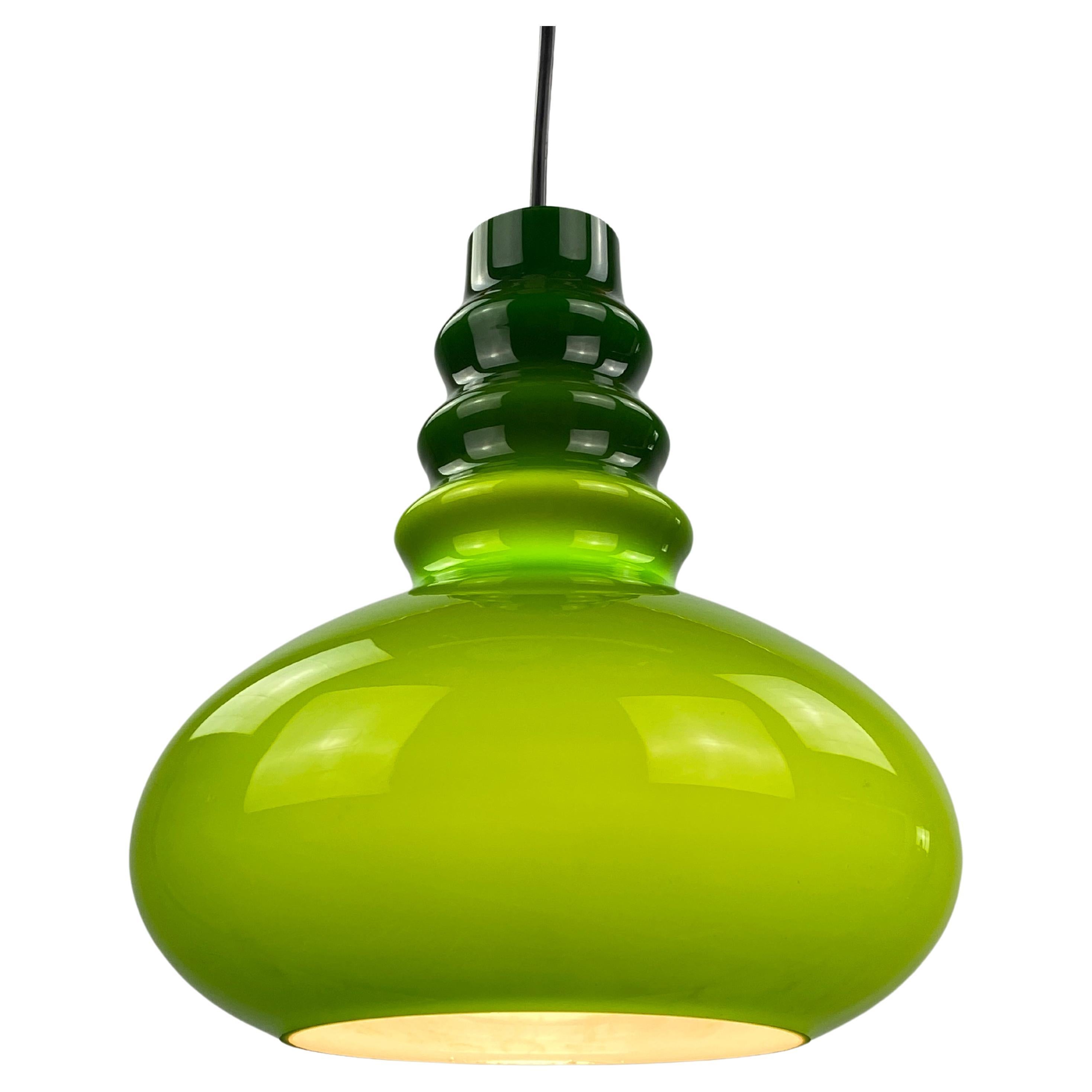 Rare Galaxy green glass pendant light by Peill and Putzler 1960 For ...