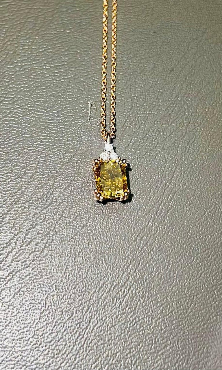 Rare Dark Olive 1.66 Carat Diamond BB Babe Pendant W/ Rose Pink ...