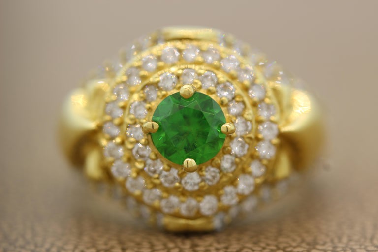 Rare Demantoid Garnet Diamond Gold Ring For Sale at 1stDibs